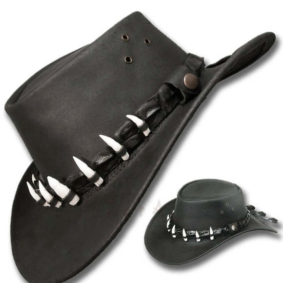 barmah | Accessories | Leather Hat Crocodile With Teeth Mens Australian ...